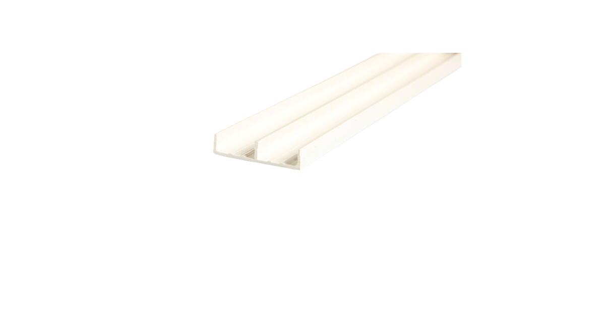Jeweret Skyvedørslist pvc bunn 18mm hvit 8x42x2600mm for hobbyplate | Maxbo