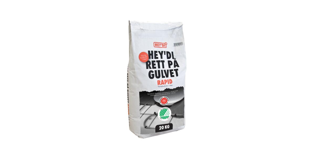 Hey'di Rett på gulvet rapid 20kg selvutjevnende avrettingsmasse støvredusert | Maxbo