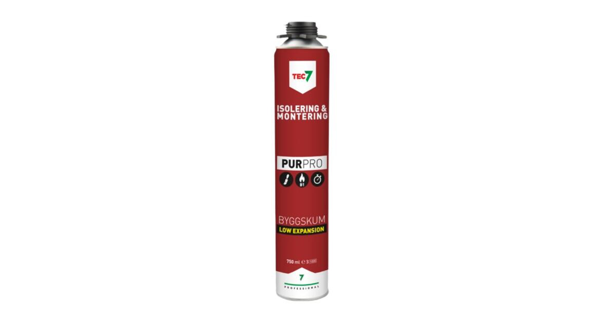 Tec7 Byggskum pur pro 750 ml isolerende byggskum for pistol | Maxbo
