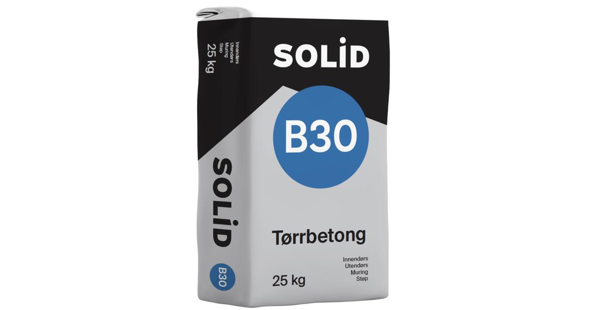 Solid Støp b30 tørrmørtel 25kg | Maxbo