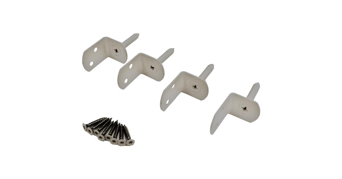 Palmako Festebeslag 4stk hvite for levegger og gjerder | Maxbo