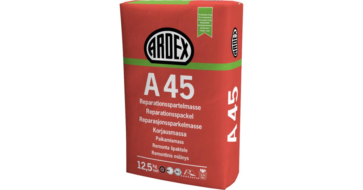 Ardex Sparkelmasse grov a45 12,5 kg klar til gulvbelegg etter 1 time ...