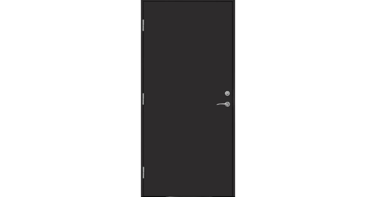 Solid Ytterdør funkis 100x210 venstre demp sort tett slett ncs s8500-n ...