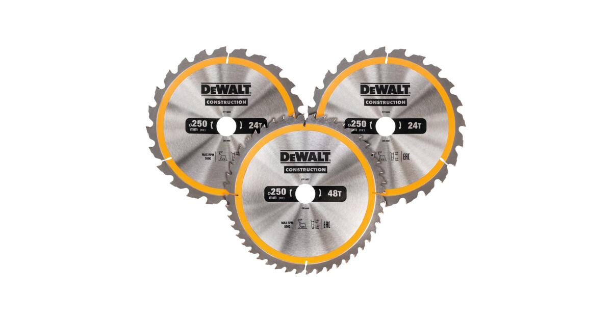 Dewalt Sagblad sett 3x250 dt1963 (2x24t, 1x48t) | Maxbo