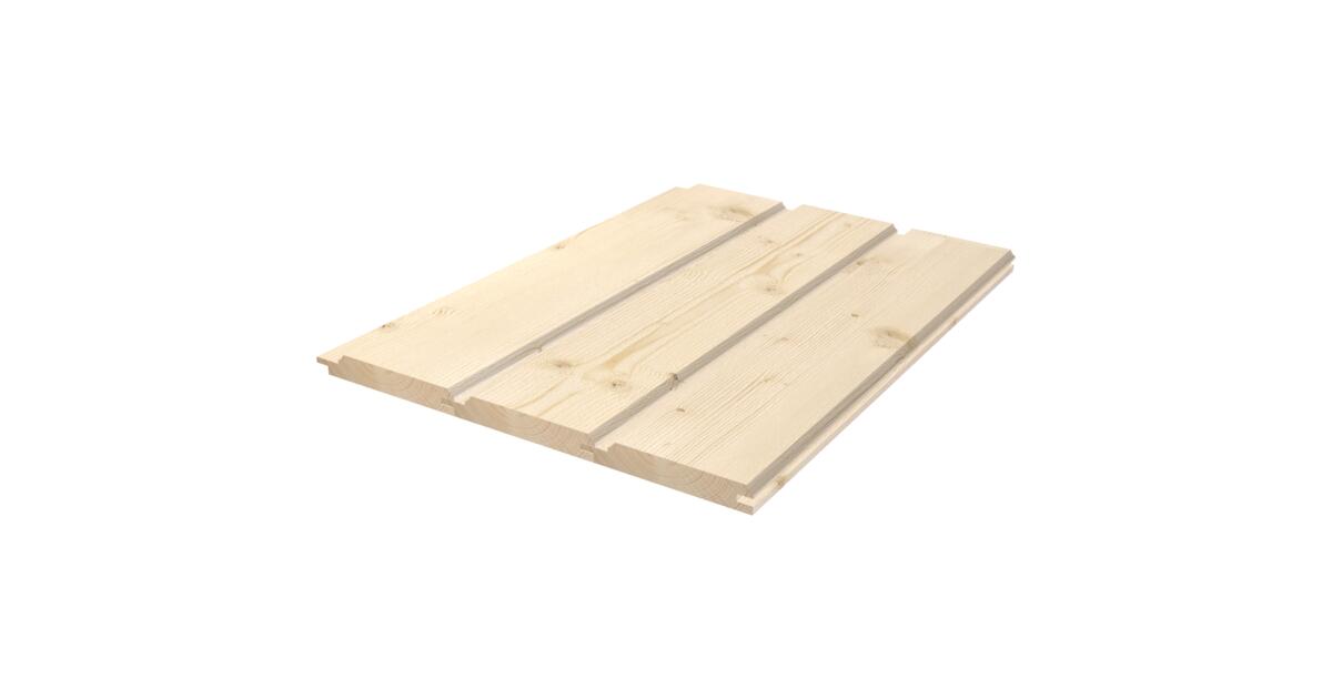 Moelven Kledning profilert grunnet gran 19x120 mm hulkil rustikk klasse ...