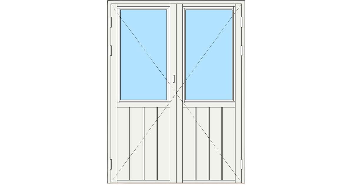 Røros Dør td koblet 2-fl 169x209 v hvit. brystning må spesifiseres | Maxbo