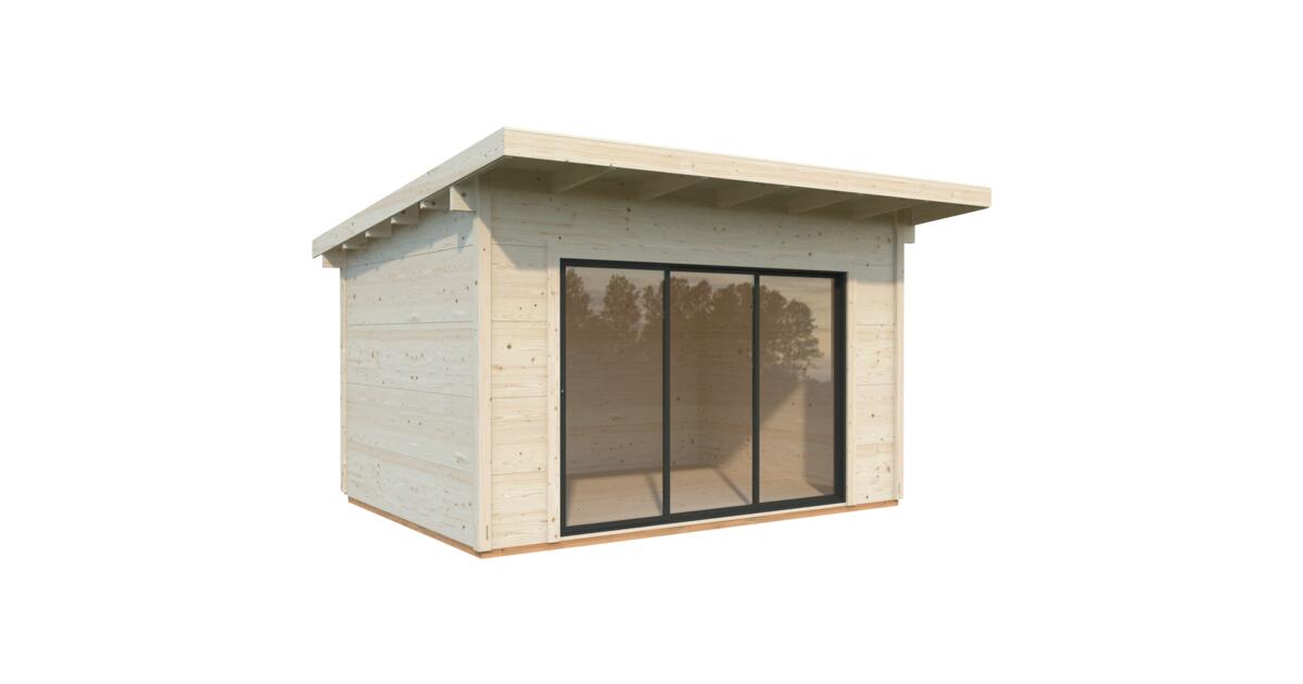 Palmako Hagestue grace 11,2 m2 slide+ massiv vegg i 56mm limtre | Maxbo