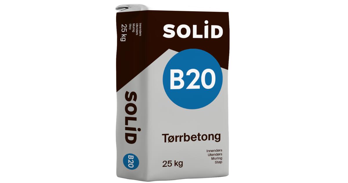 Solid Støp b20 tørrmørtel 25kg | Maxbo